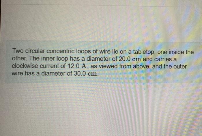 Solved Two circular concentric loops of wire lie on a | Chegg.com