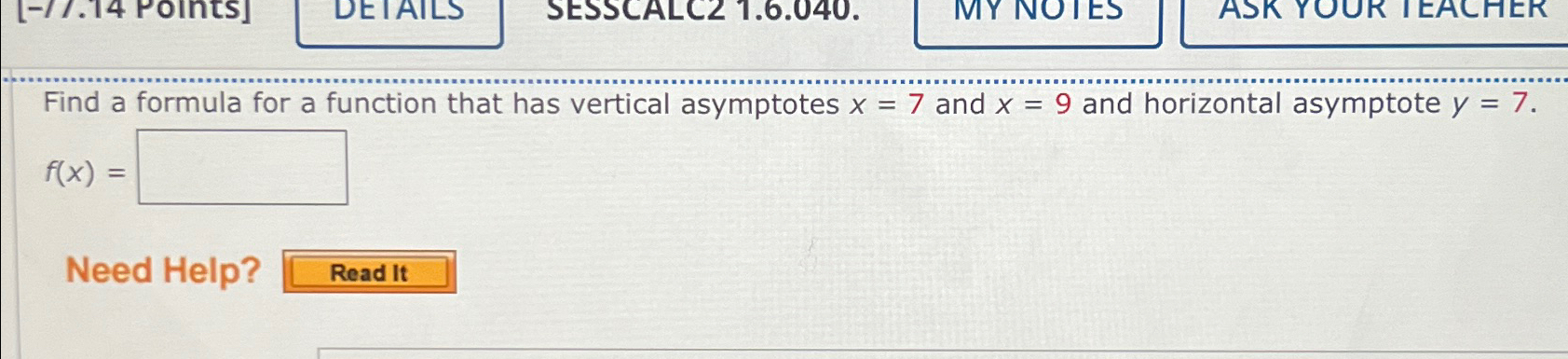 Solved Find a formula for a function that has vertical | Chegg.com
