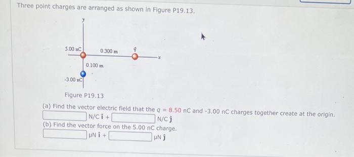 Solved Three point charges are arranged as shown in Figure | Chegg.com