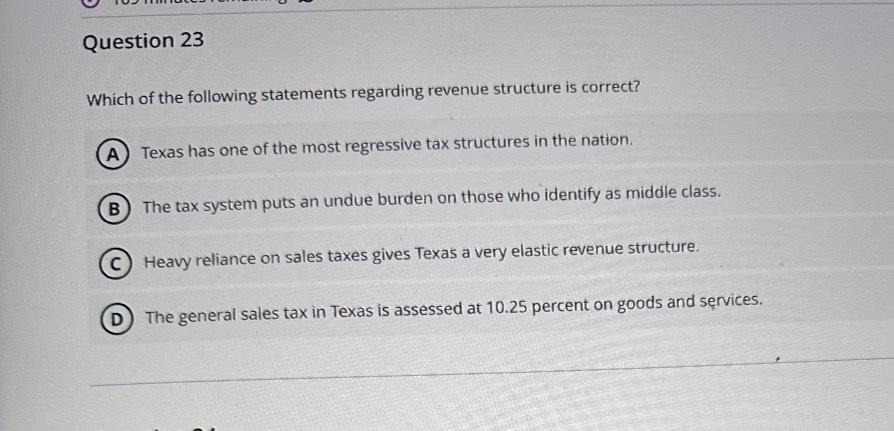 Solved Question 23Which of the following statements | Chegg.com