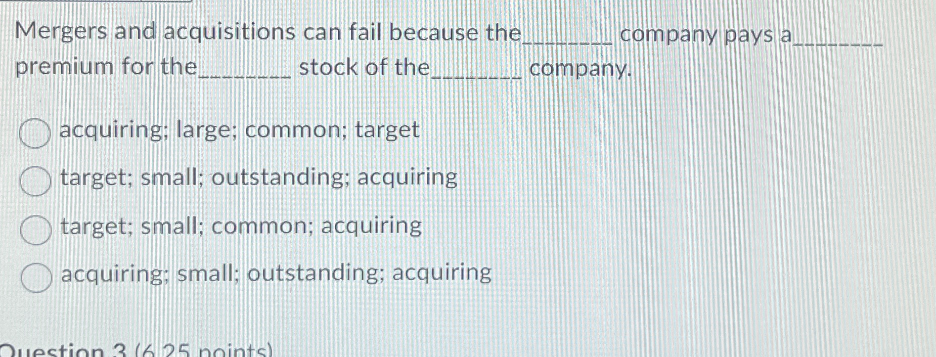 Solved Mergers and acquisitions can fail because the q, | Chegg.com
