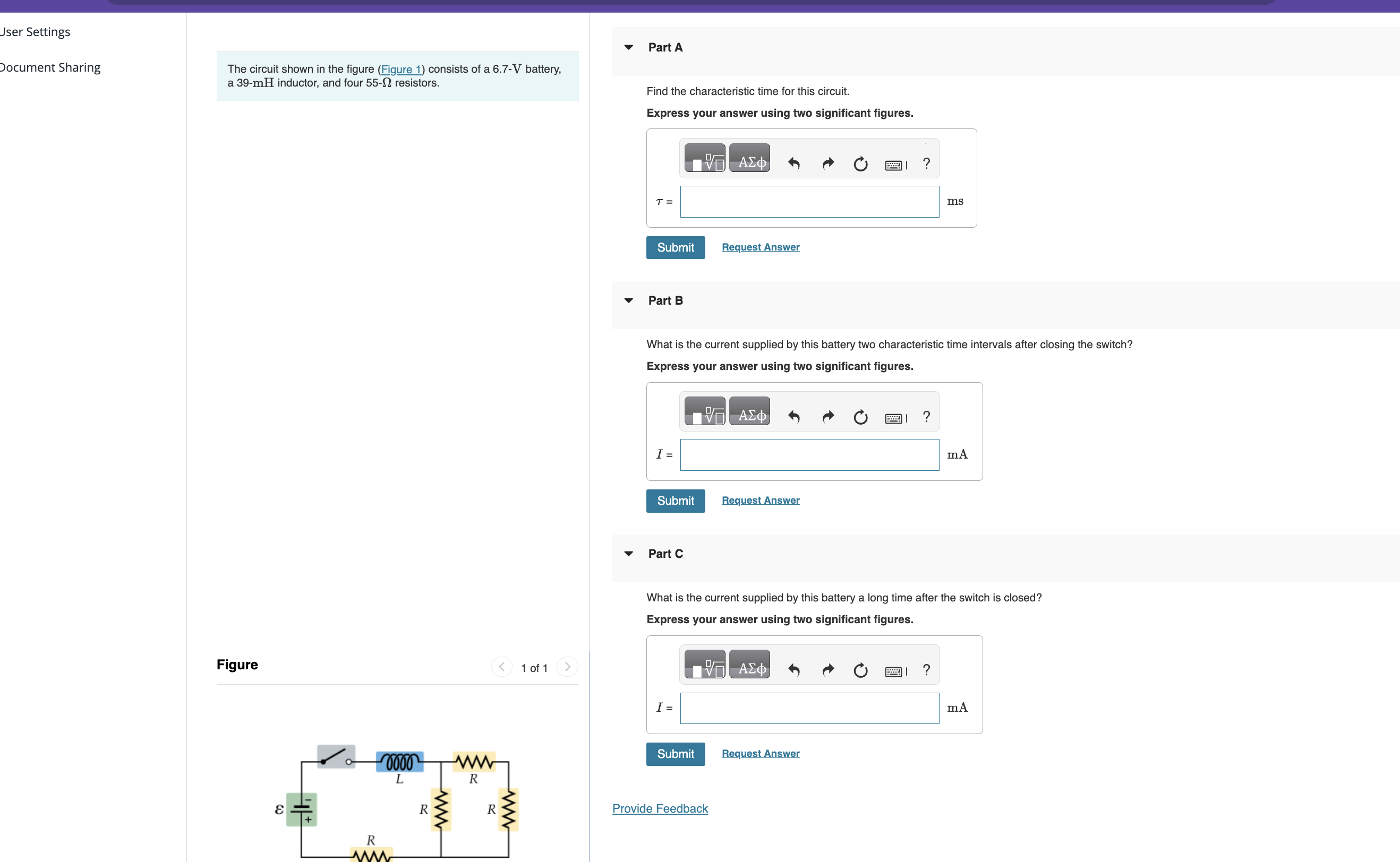 Solved The circuit shown in the figure (Figure 1) ﻿consists | Chegg.com