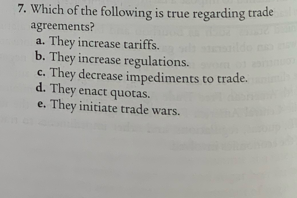 Solved Which of the following is true regarding trade | Chegg.com