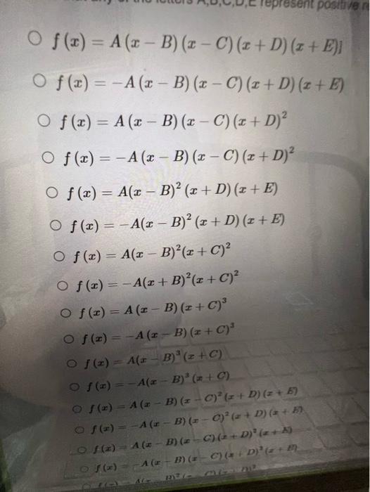 Solved Only one of the functions shown below can possibly | Chegg.com