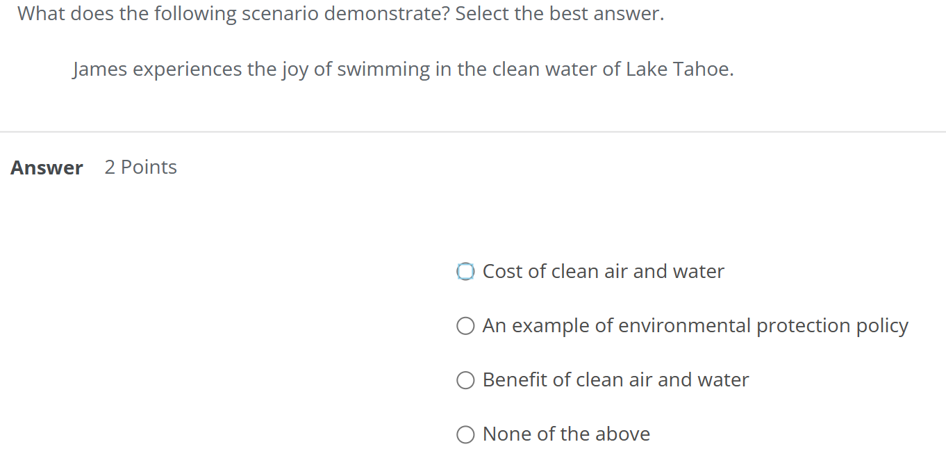 Solved What does the following scenario demonstrate? Select | Chegg.com
