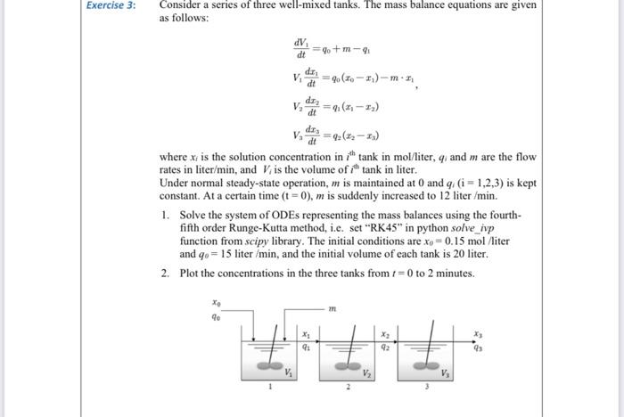 Exercise 3: Consider a series of three well-mixed | Chegg.com