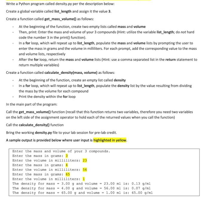 Solved Create a global variable called list_length and | Chegg.com