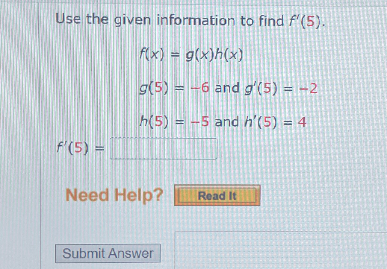 Solved Use the given information to find | Chegg.com