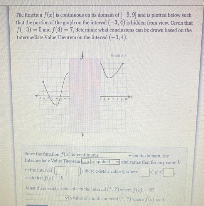 Solved The function f(x) is continuous on its domain of | Chegg.com