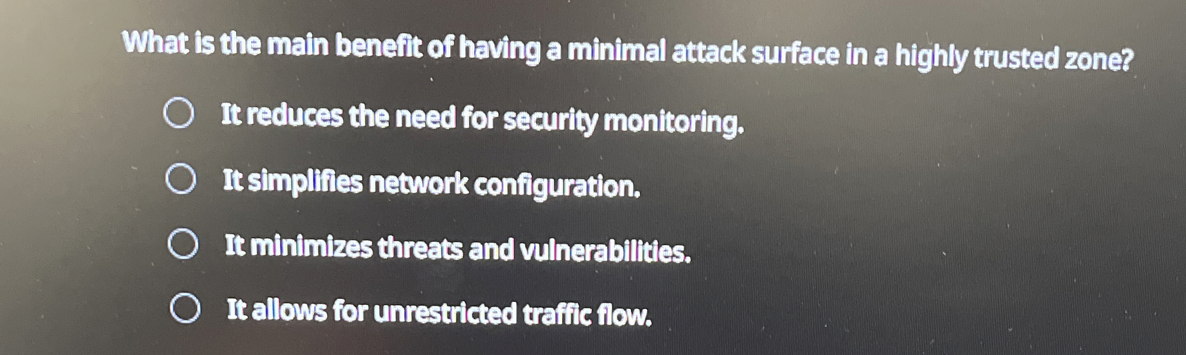 Solved What is the main benefit of having a minimal attack | Chegg.com