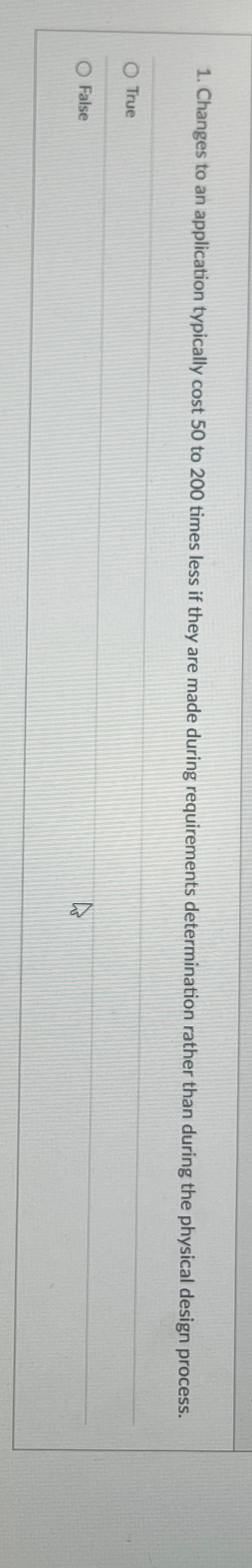 Solved Changes to an application typically cost 50 ﻿to 200 | Chegg.com