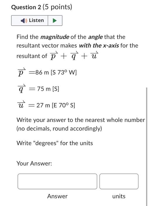 Solved Find the magnitude of the angle that the resultant | Chegg.com
