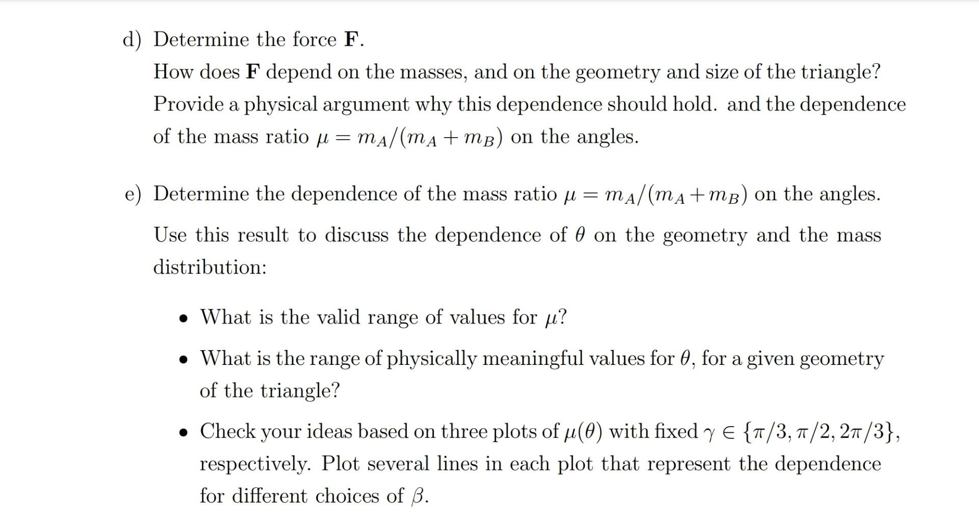 Solved We consider a triangle with masses mA,mB, and mC | Chegg.com