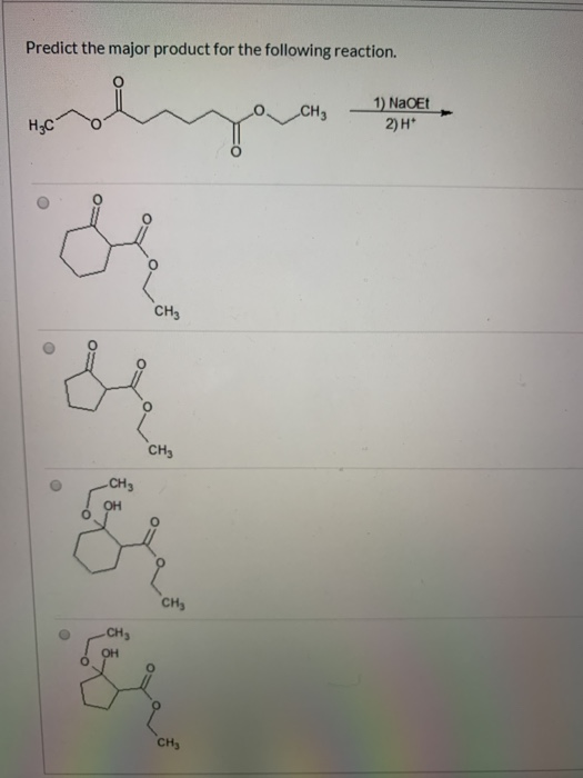 Solved Predict the major product for the following reaction. | Chegg.com