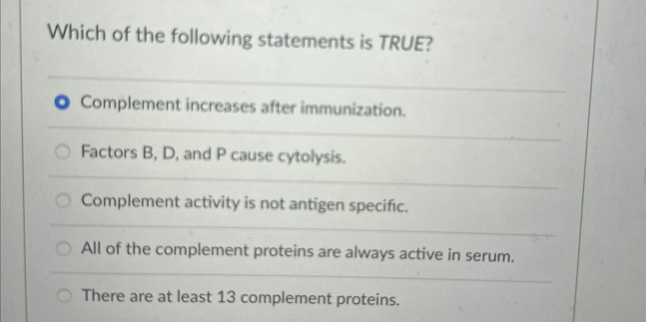 Solved Which of the following statements is TRUE?Complement | Chegg.com