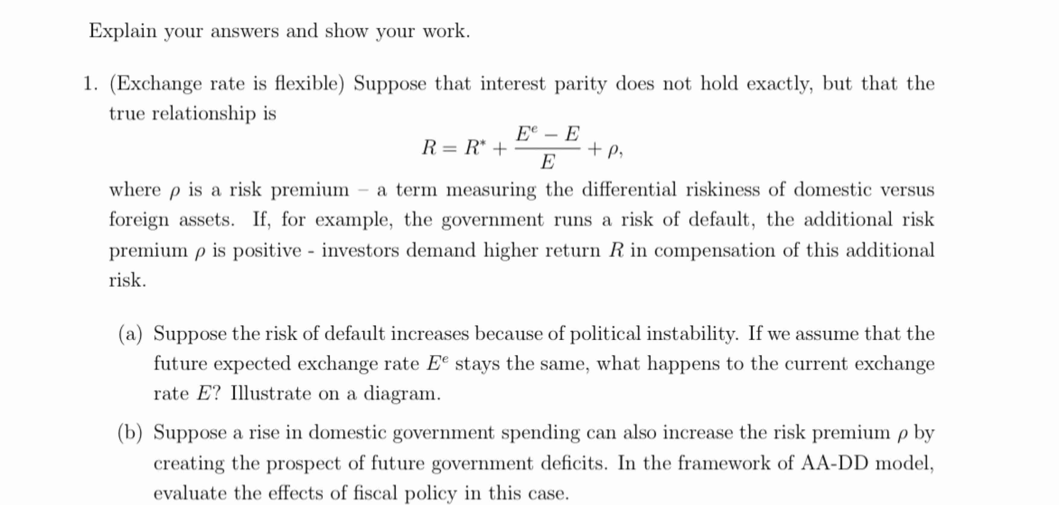 Solved Please draw the diagram:(Exchange rate is flexible) | Chegg.com