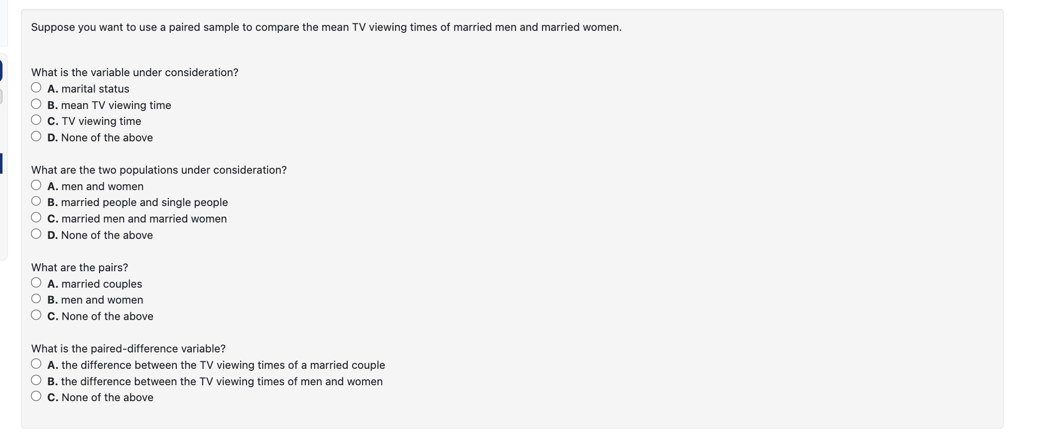 Solved Suppose you want to use a paired sample to compare | Chegg.com