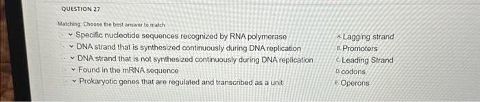 Solved Matching: Choose the best answer to match Specific | Chegg.com