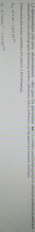 Solved 1,2-diaminoethane (old name: ethylenediamine - often | Chegg.com