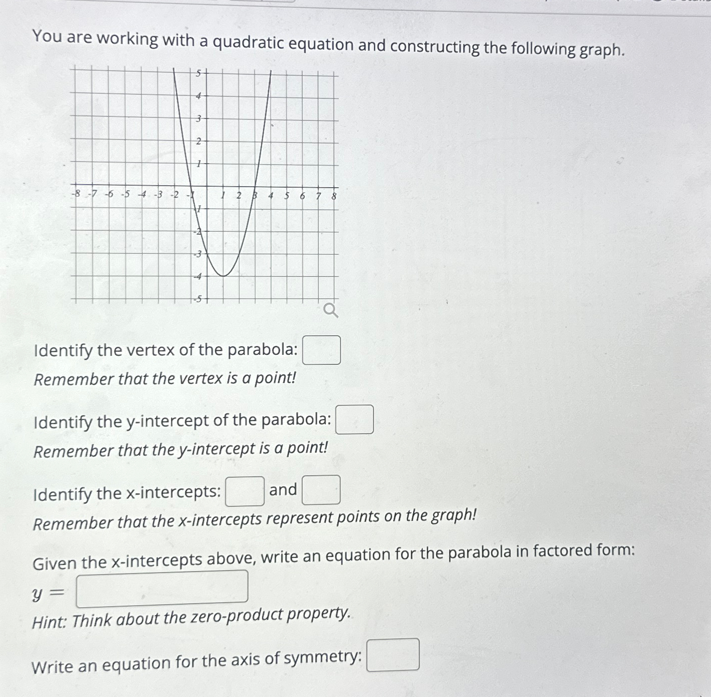 Solved You are working with a quadratic equation and | Chegg.com