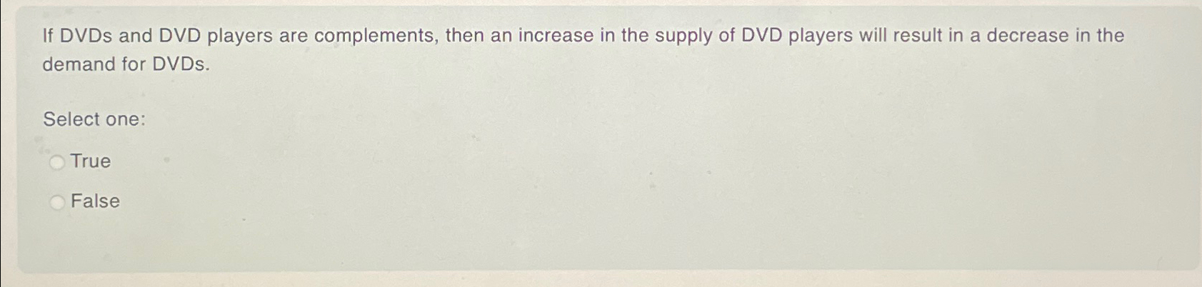 Solved If DVDs and DVD players are complements, then an | Chegg.com