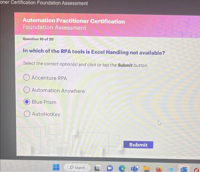 Solved Automation Practitioner Certification Foundation | Chegg.com