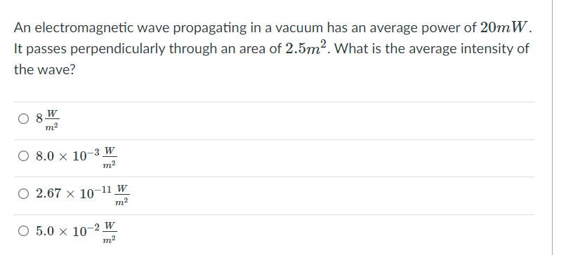 Solved An electromagnetic wave propagating in a vacuum has | Chegg.com