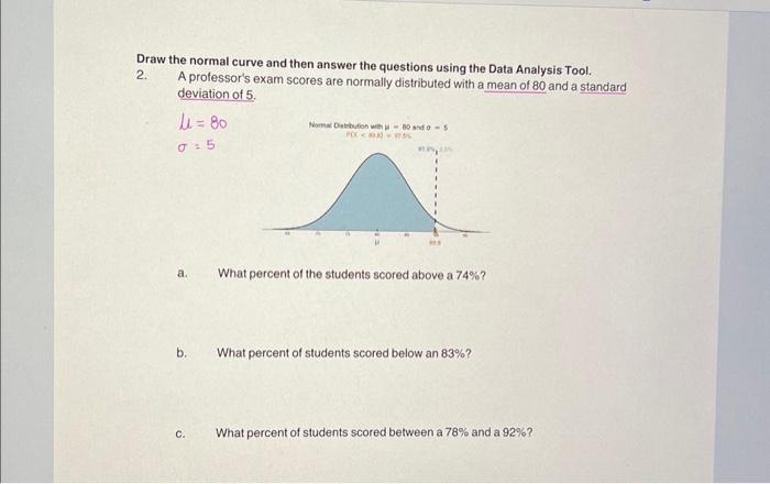 Normal Distribution Activity 1. The following | Chegg.com