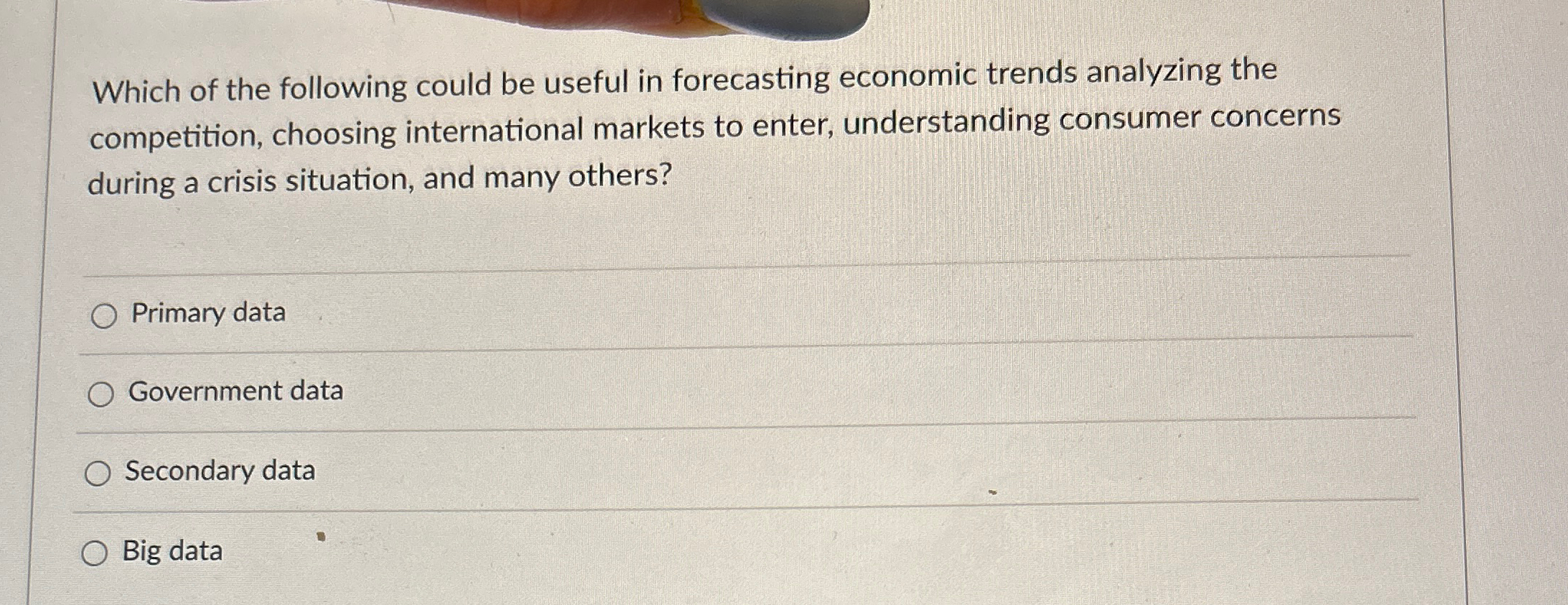 Solved Which of the following could be useful in forecasting | Chegg.com
