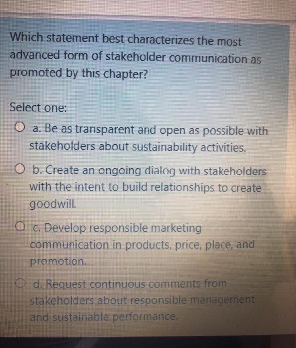 Solved Which statement best characterizes the most advanced | Chegg.com