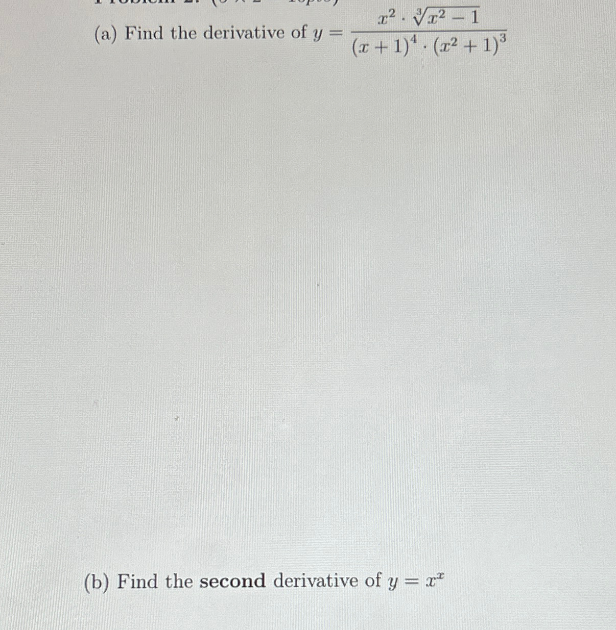 Solved (a) ﻿Find the derivative of | Chegg.com