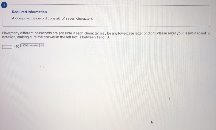 Solved Required information A computer password consists of | Chegg.com