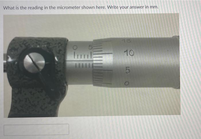 Solved What is the reading in the micrometer shown here. | Chegg.com