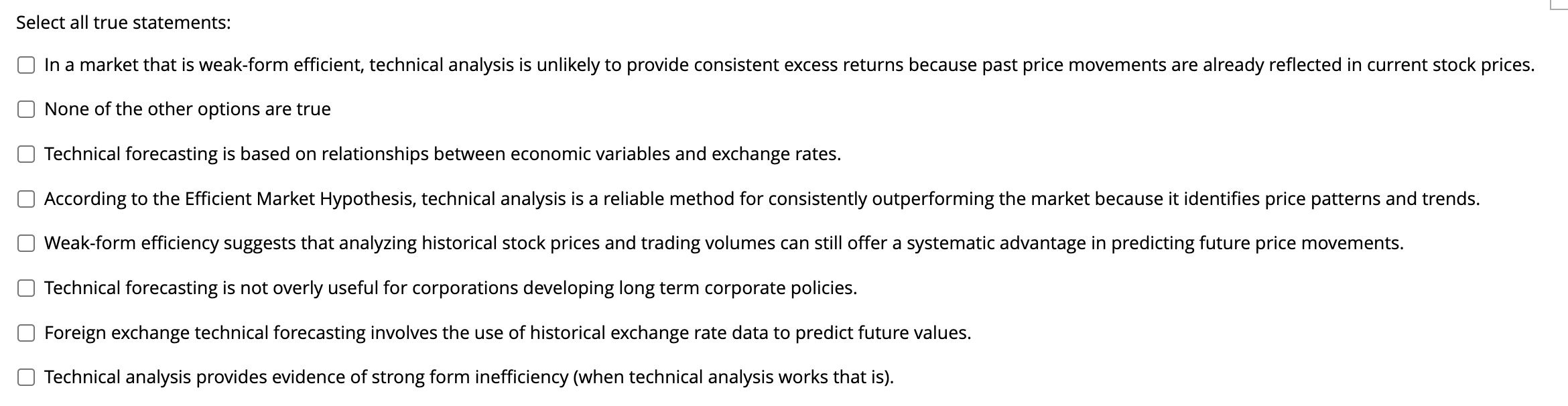 Solved Select all true statements:In a market that is | Chegg.com