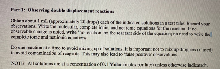 Solved hletes Chemistry 06 Experiment 606 Double | Chegg.com