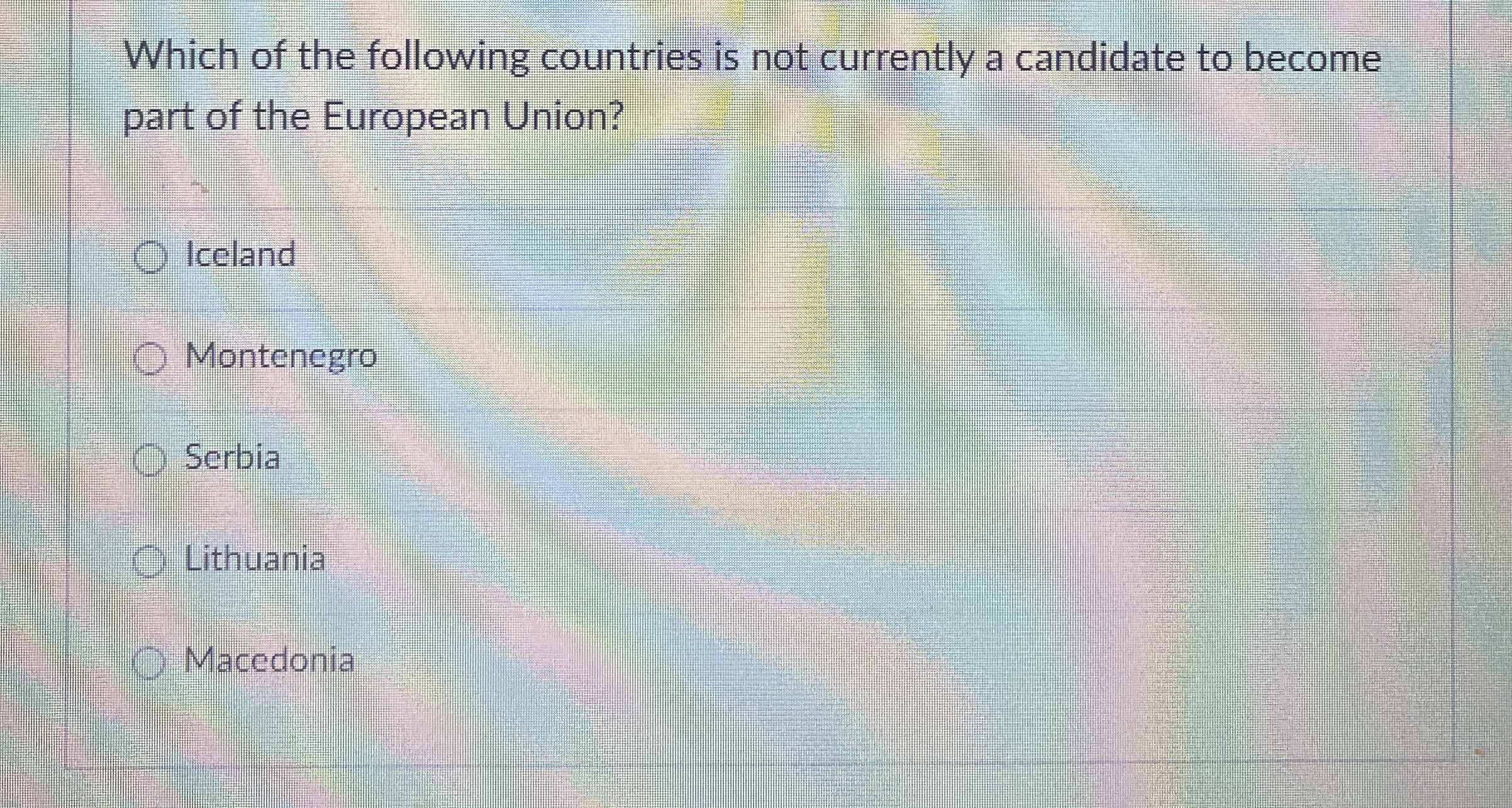 Solved Which of the following countries is not currently a | Chegg.com