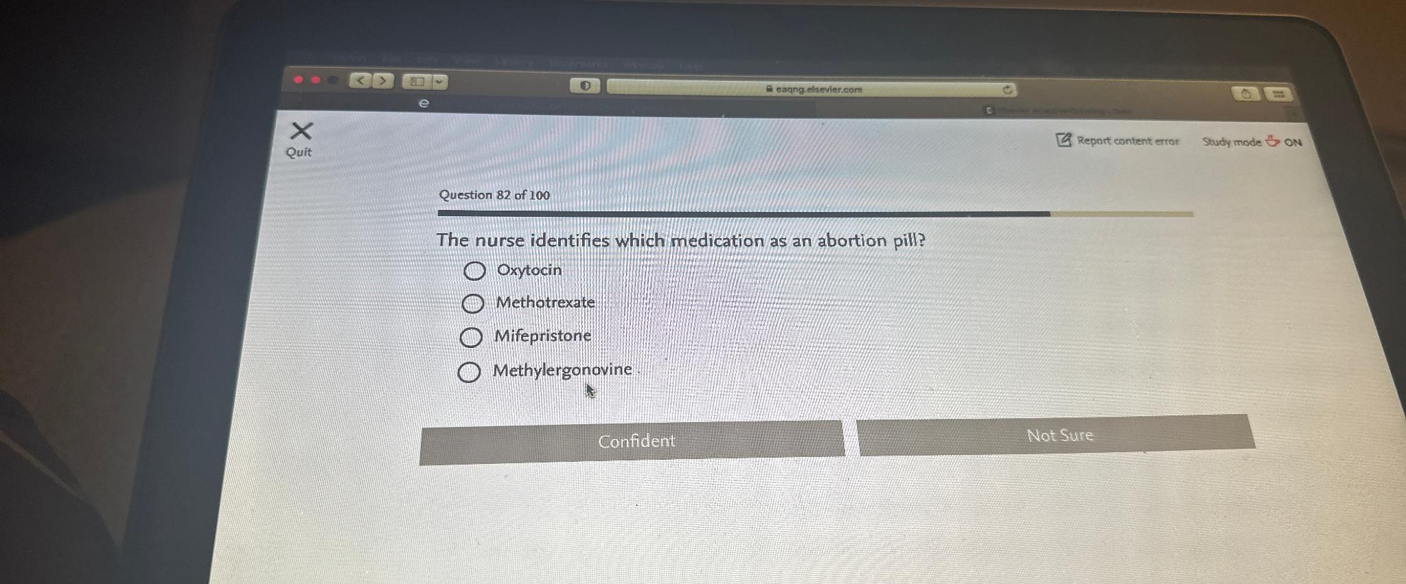 Solved QuitReport content errorStudy made 3 ﻿ONQuestion 82 | Chegg.com