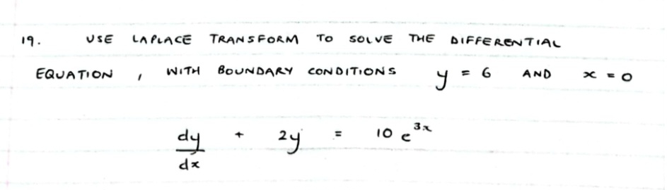 Solved USE LAPLACE TRANSFORM TO SOLVE THE DIFFERENTIAL | Chegg.com