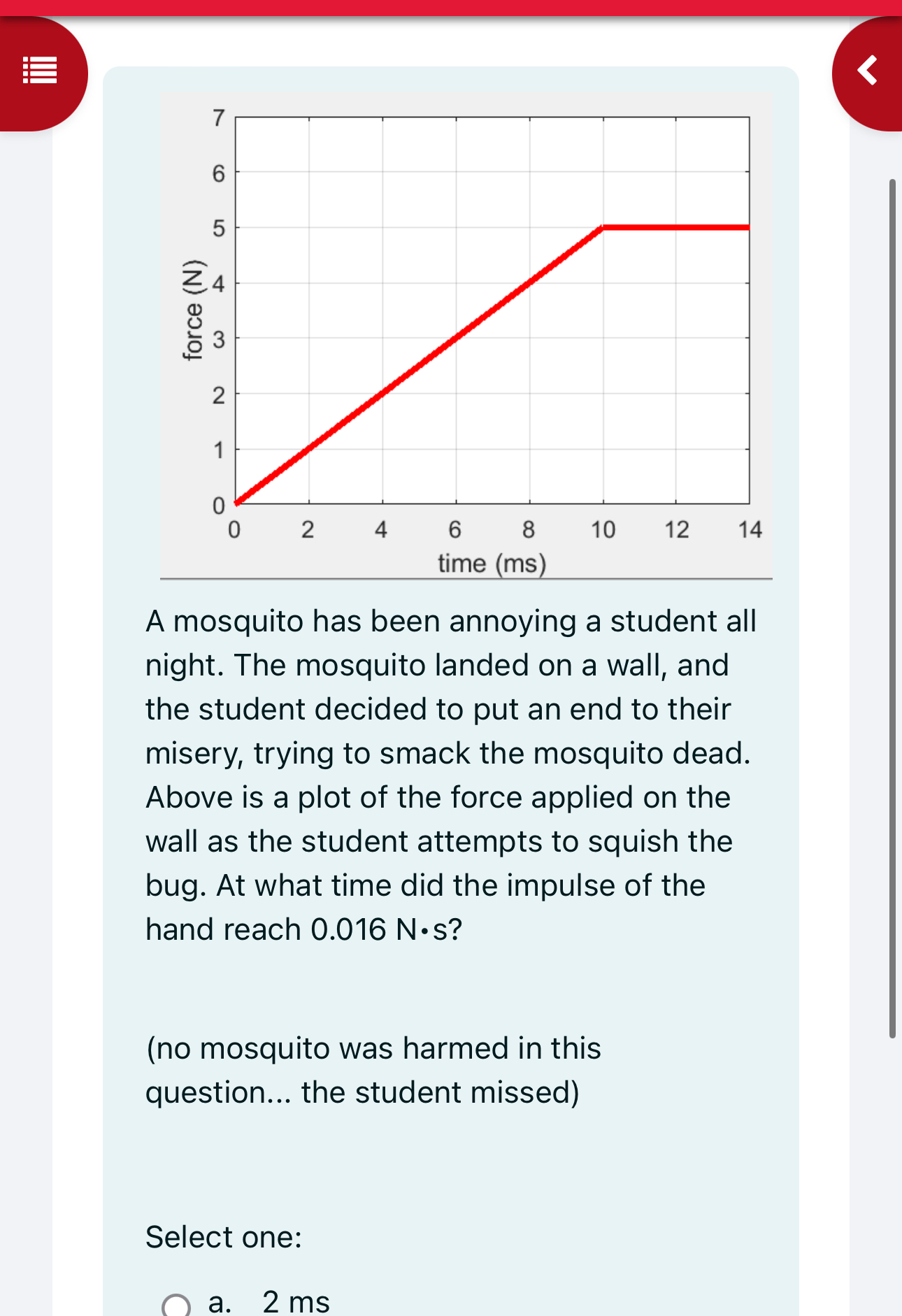 Solved A mosquito has been annoying a student all night. The | Chegg.com