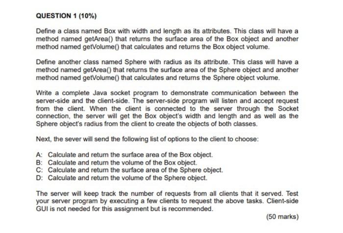Define a class named Box with width and length as its | Chegg.com