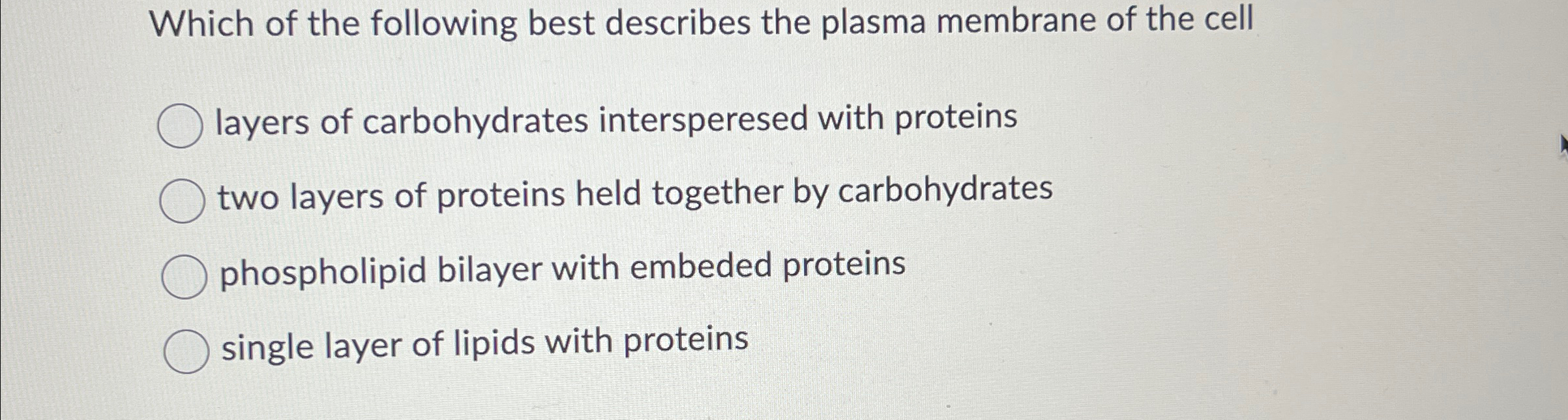 Solved Which of the following best describes the plasma | Chegg.com