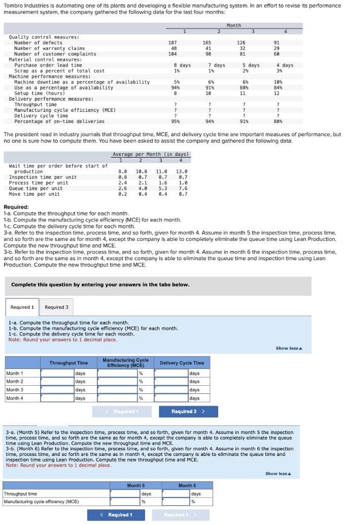Solved Exercise 12-3 (Algo) ﻿Measures of Internal Business | Chegg.com