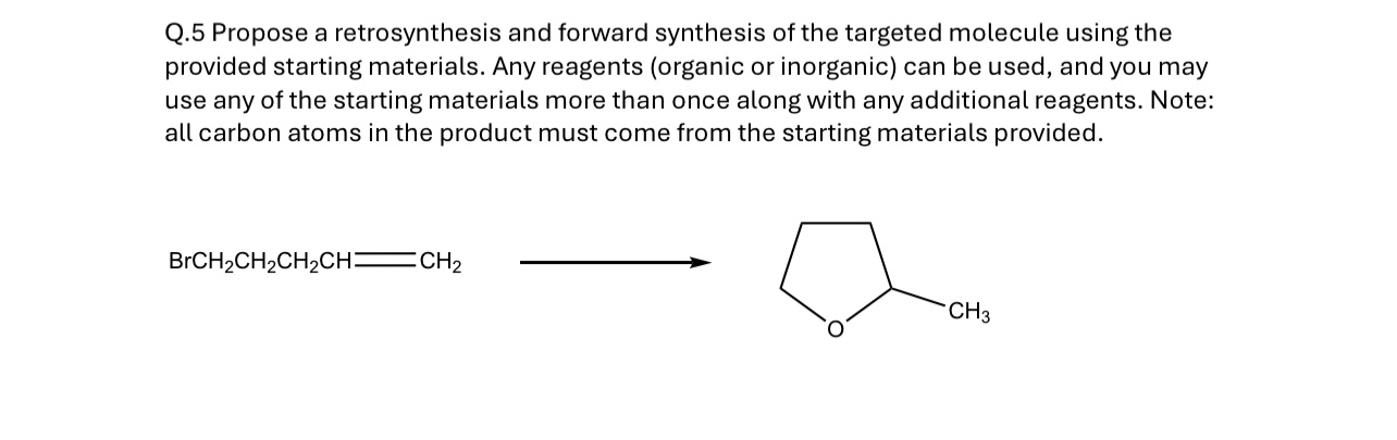 Solved Q. 5 ﻿Propose a retrosynthesis and forward synthesis | Chegg.com