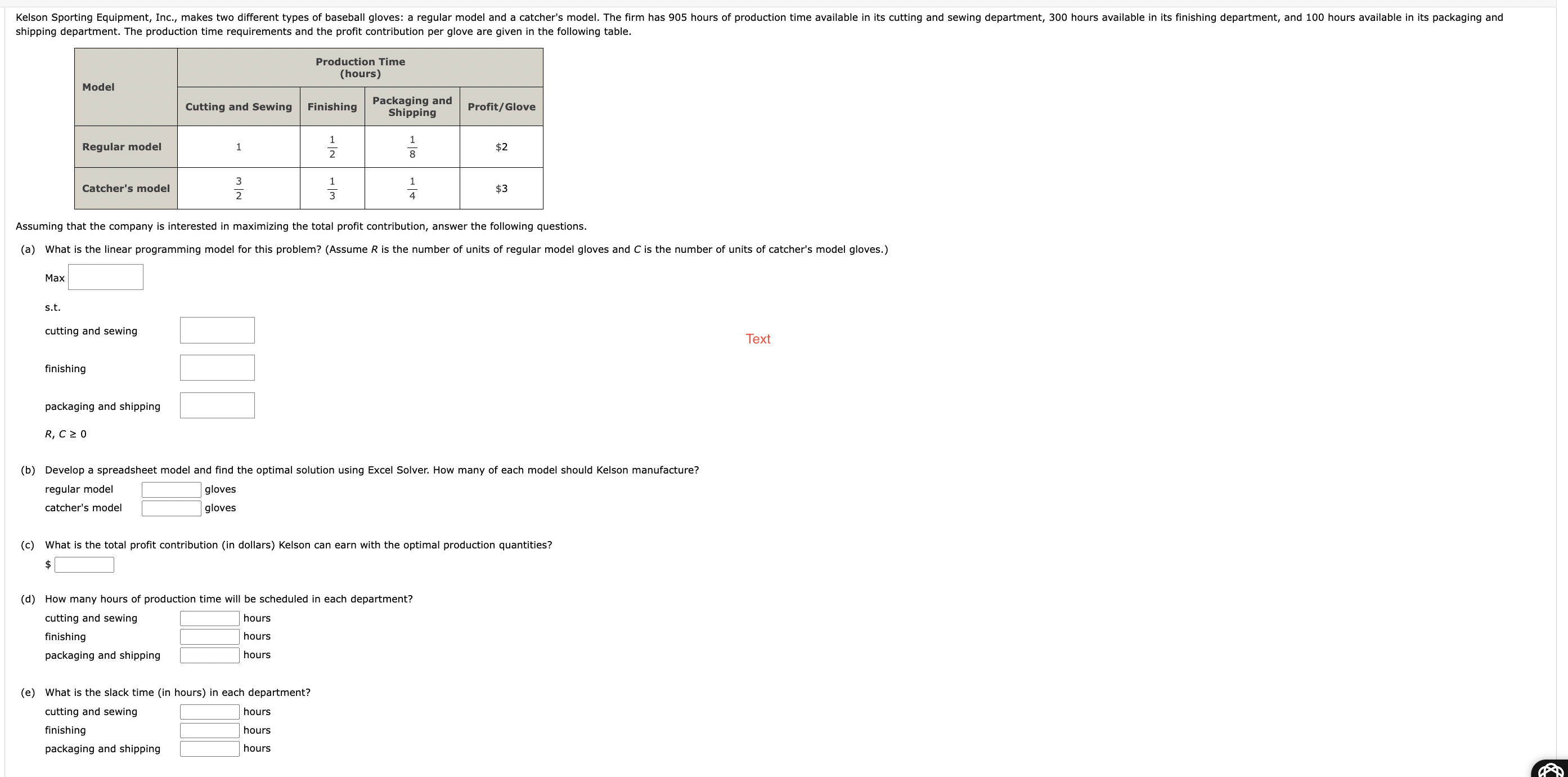 Solved Kelson Sporting Equipment, Inc., makes two different | Chegg.com