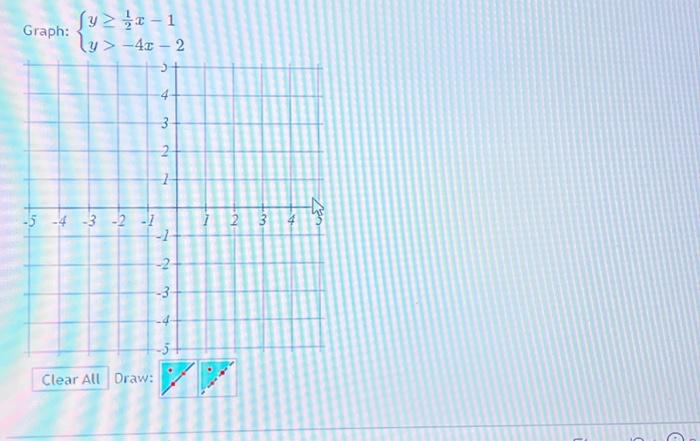 Solved {y≥21x−1y>−4x−2The equality lines for the following | Chegg.com