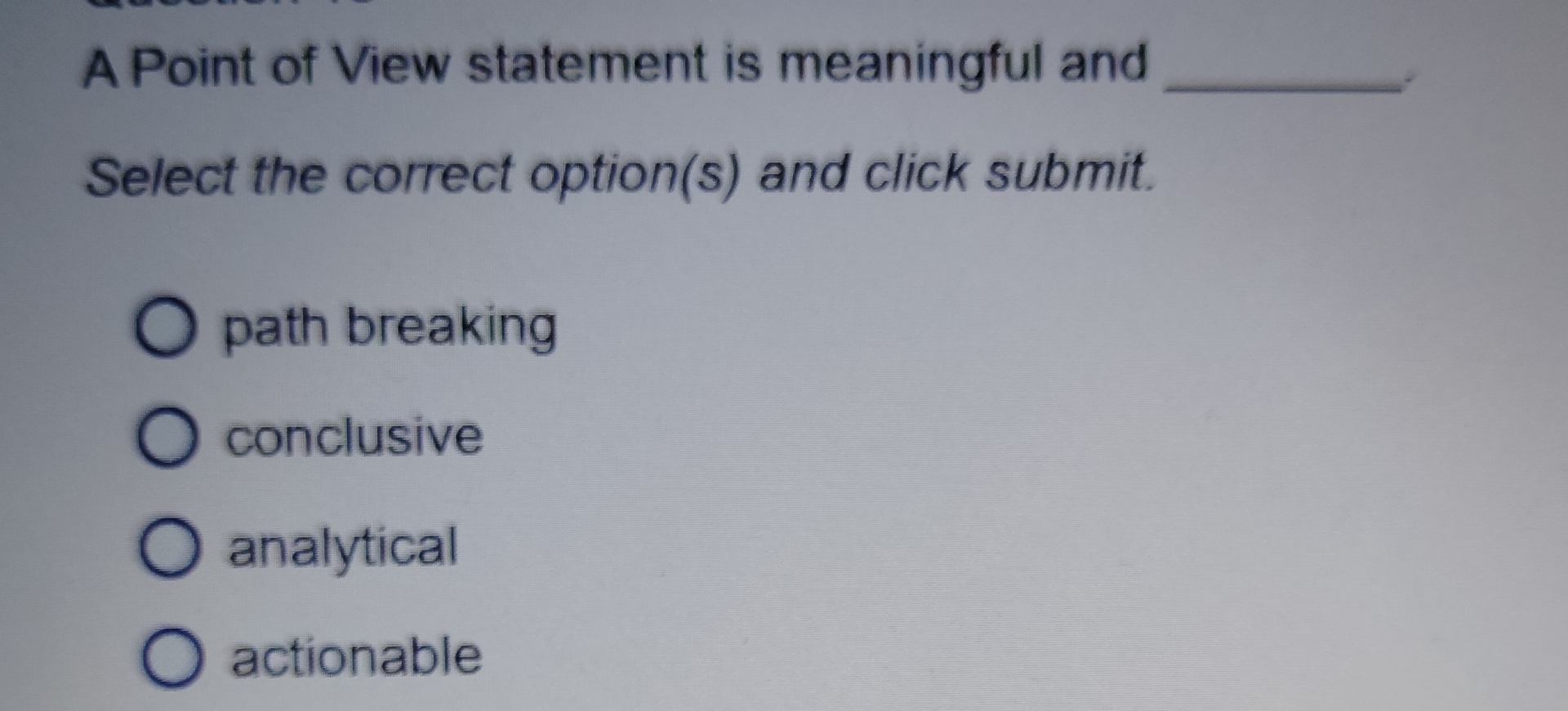Solved A Point of View statement is meaningful and Select | Chegg.com