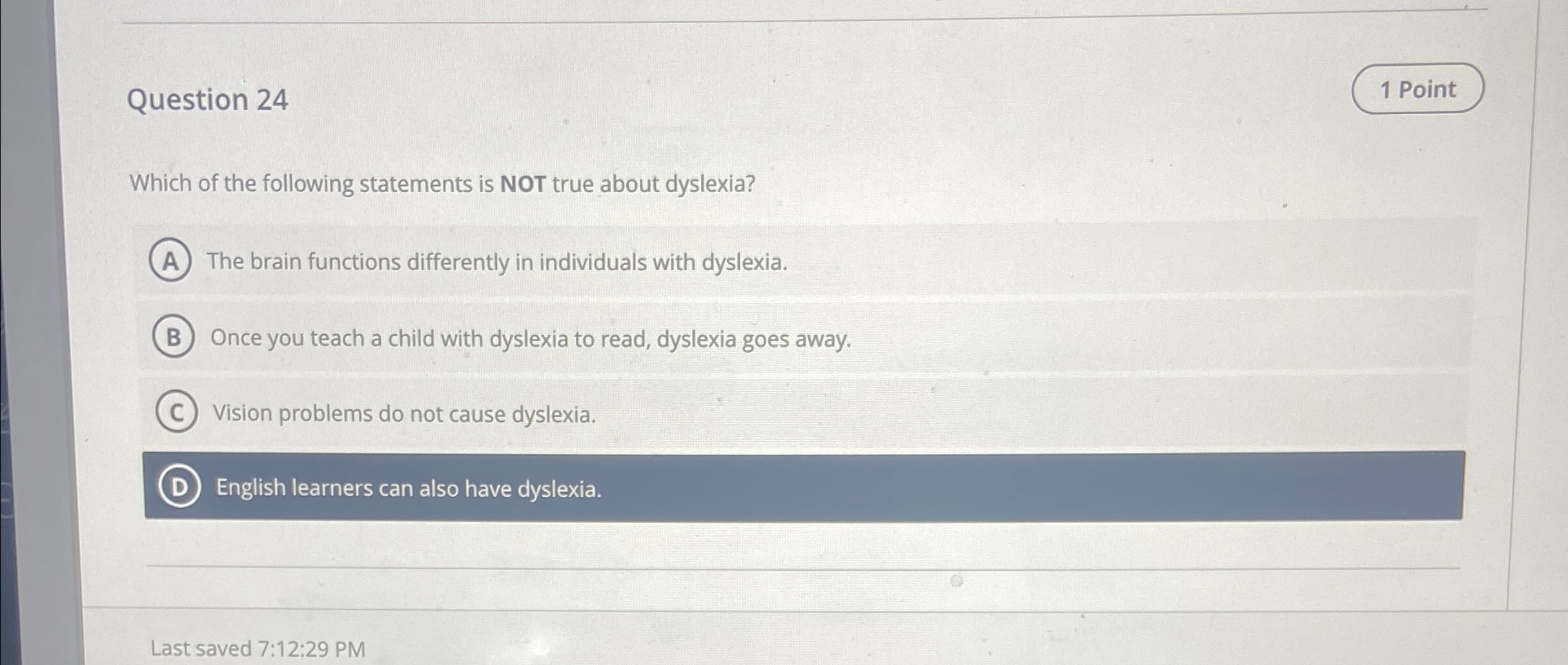 Solved Question 241 ﻿PointWhich of the following statements | Chegg.com