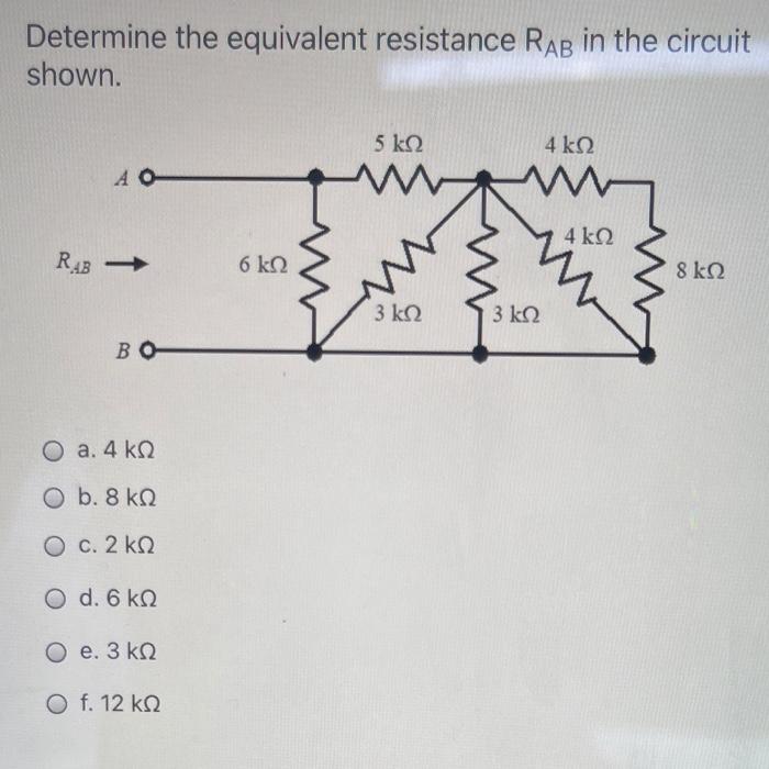 Solved Determine the equivalent resistance RAB in the | Chegg.com