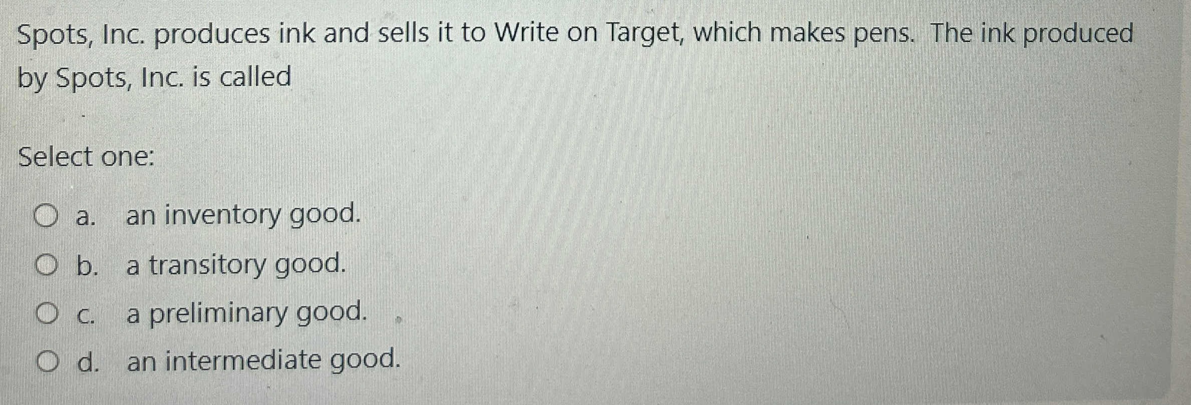 Solved Spots, Inc. produces ink and sells it to Write on | Chegg.com