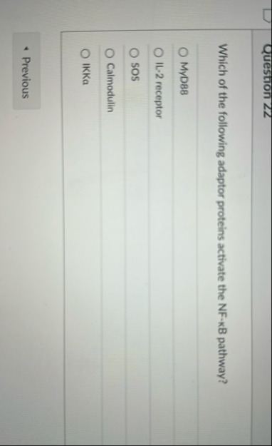 Solved Which of the following adaptor proteins activate the | Chegg.com